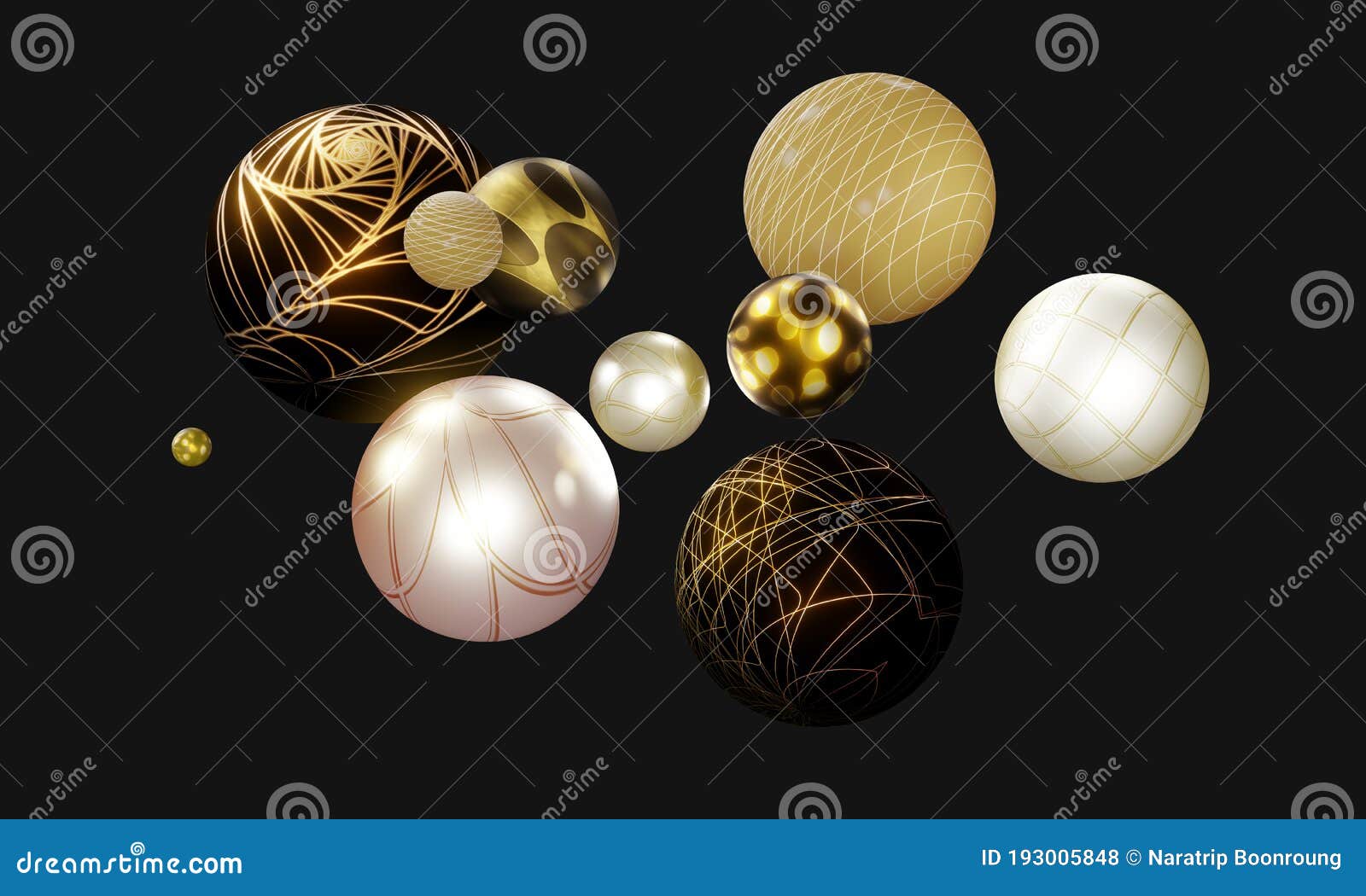 3d Spherical Illustration and Pattern of Celebration, Abstract ...