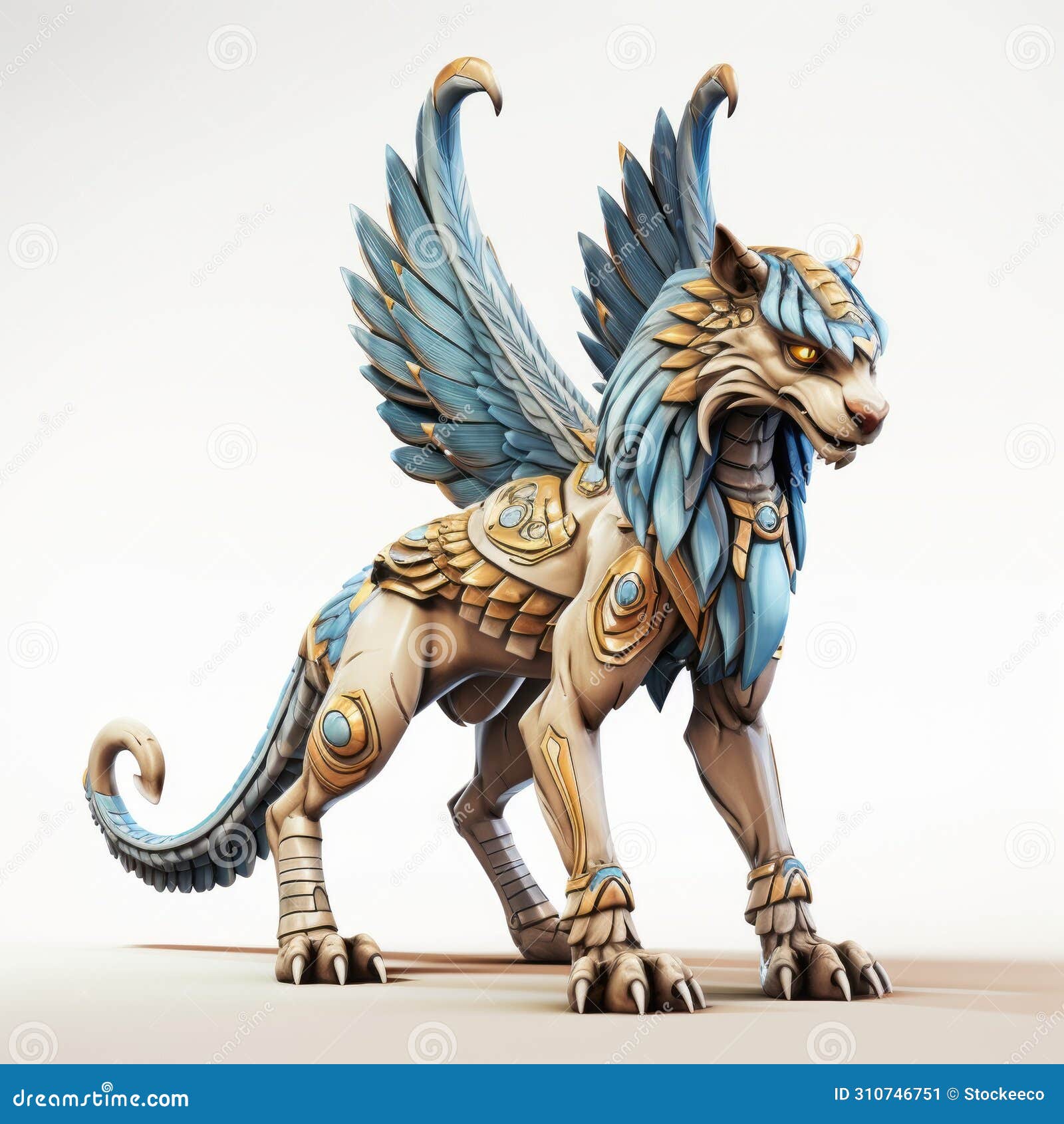 3d Cel Shaded Sphinx Model In Full Body On White Background Stock Image ...