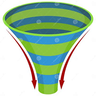 3d Spiral Funnel Chart stock vector. Illustration of layers - 45348913