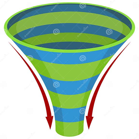 3d Spiral Funnel Chart stock vector. Illustration of layers - 45348913