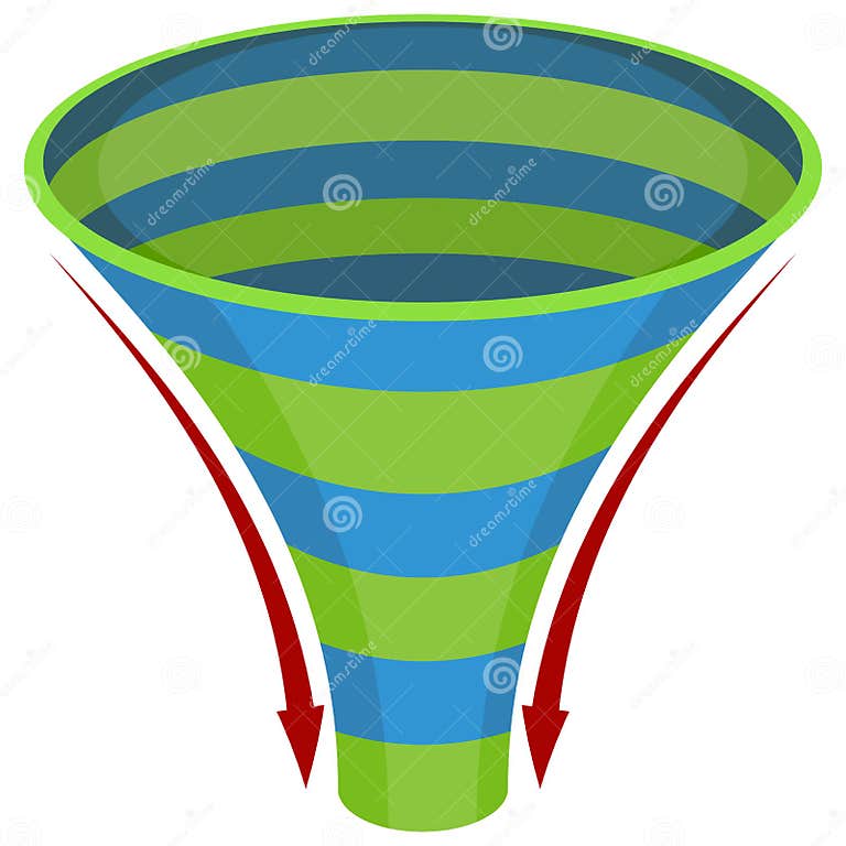 3d Spiral Funnel Chart stock vector. Illustration of layers - 45348913