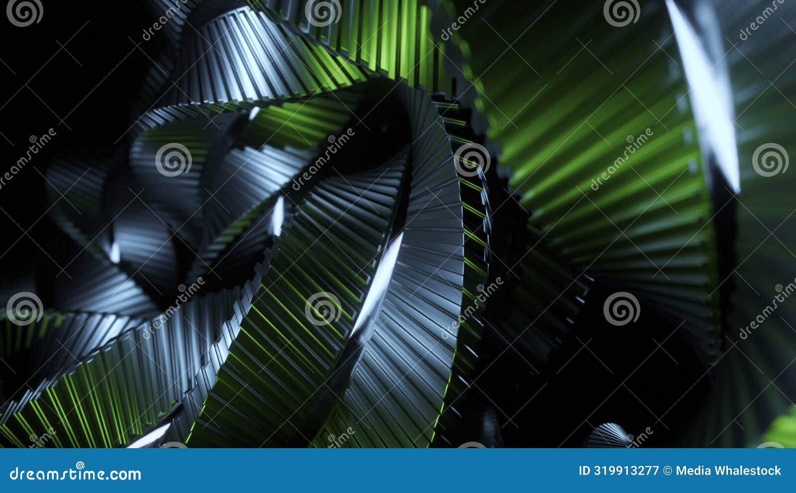 3D Spiral Twisting from Metal Lines. Design. Metal Spiral with Twisting ...