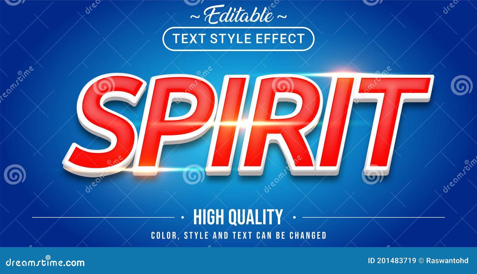 3D Spirit Text Effect - Editable Text Effect Stock Vector ...