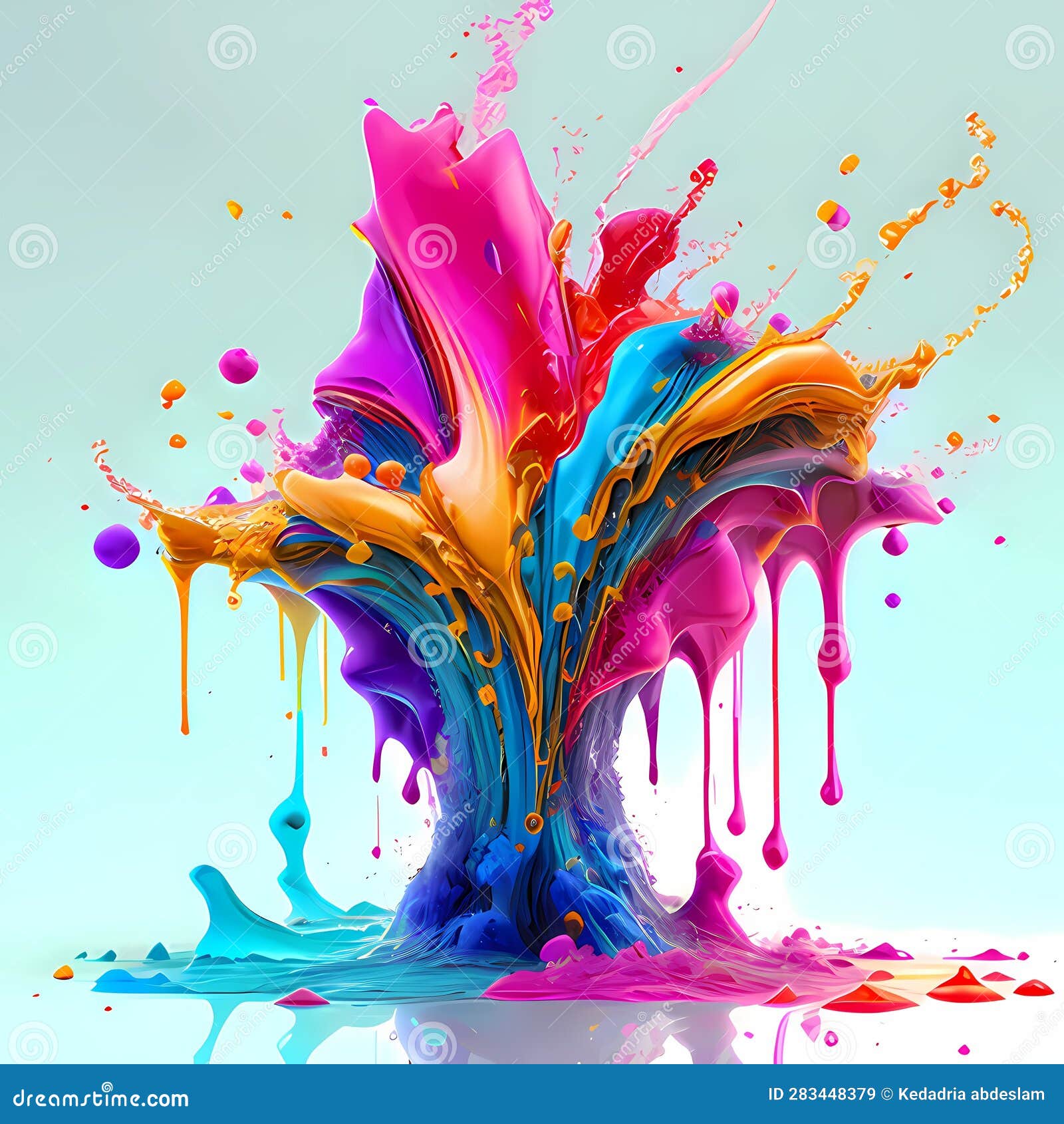 3d Splash with a Water Drops Colors Stock Illustration - Illustration ...