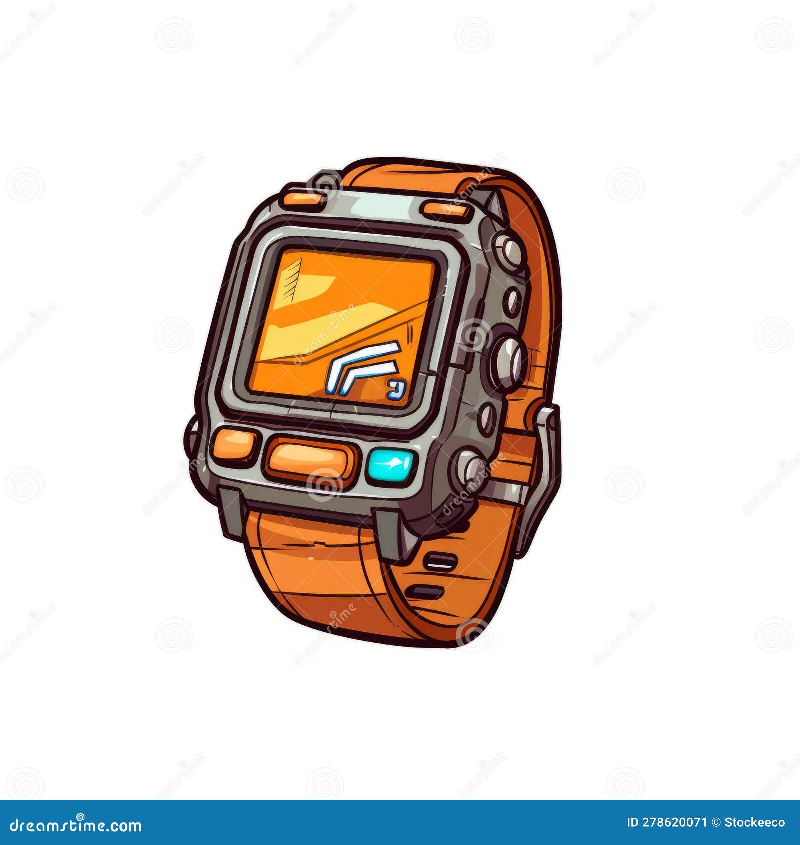 Smartwatch Sprite in Comic Style Stock Illustration - Illustration of ...