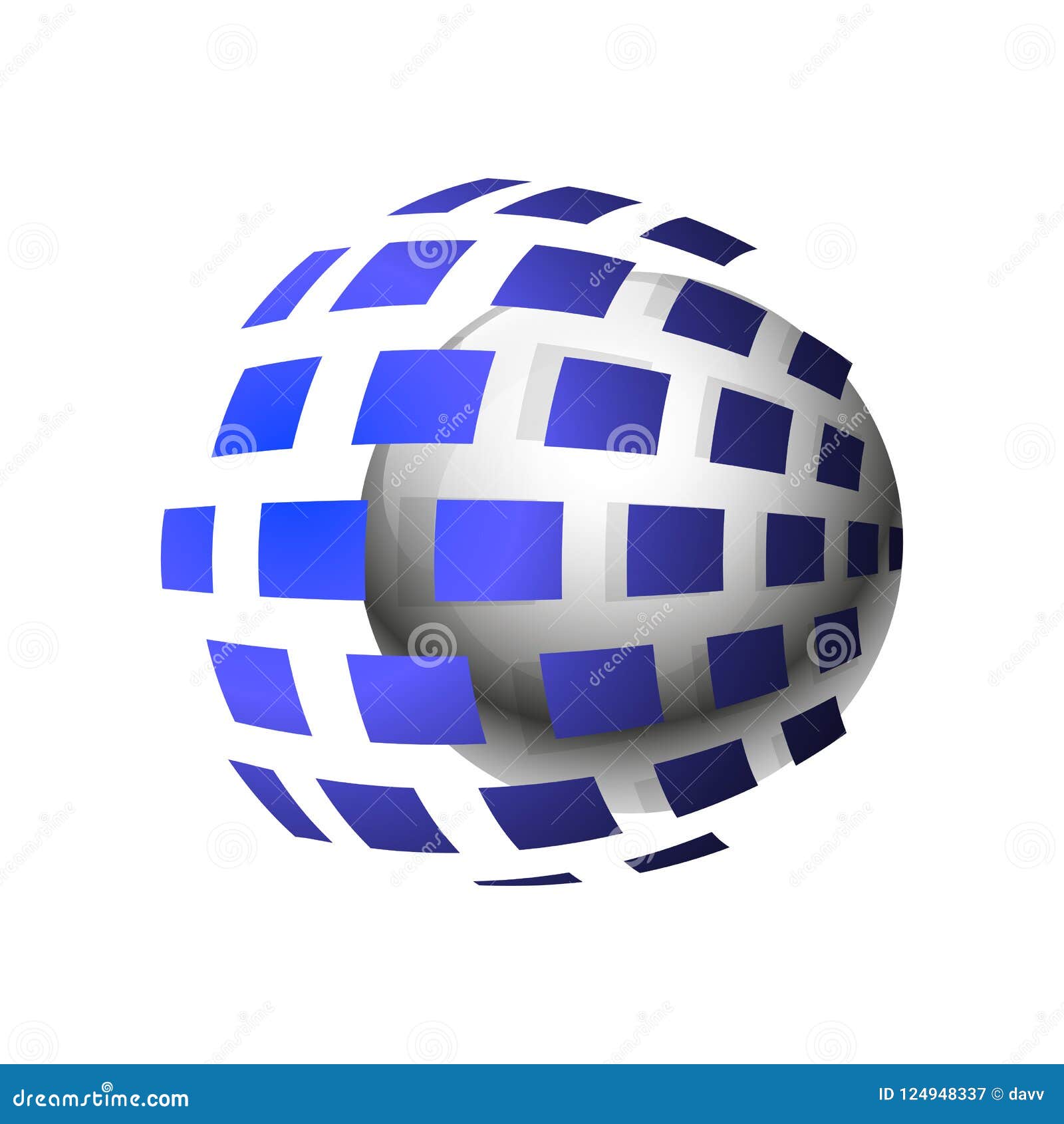 3D Square Abstract Sphere Vector Illustration. Modern 3d Effect Stock ...