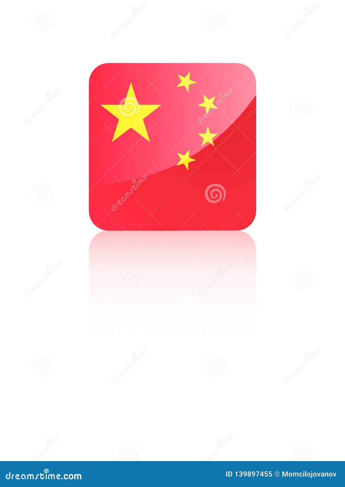 3D Square Flag of China stock vector. Illustration of italy - 139897455