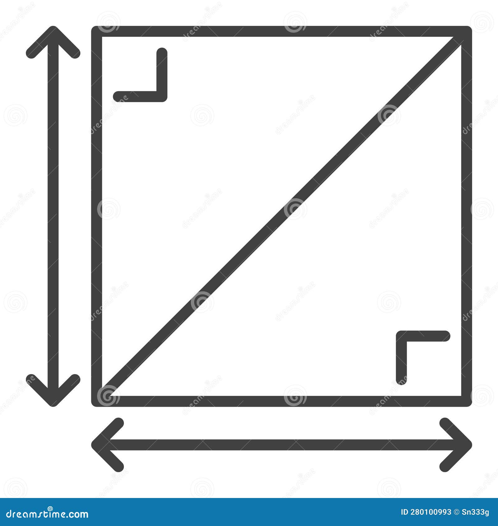2D Square Geometric Shape Vector Mathematics Concept Line Icon Stock ...