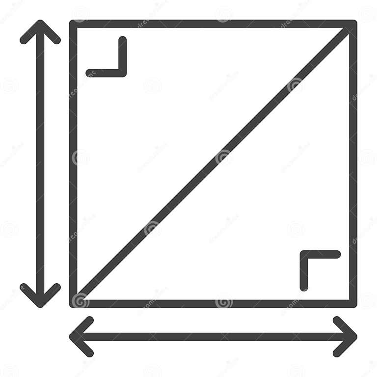 2D Square Geometric Shape Vector Mathematics Concept Line Icon Stock ...