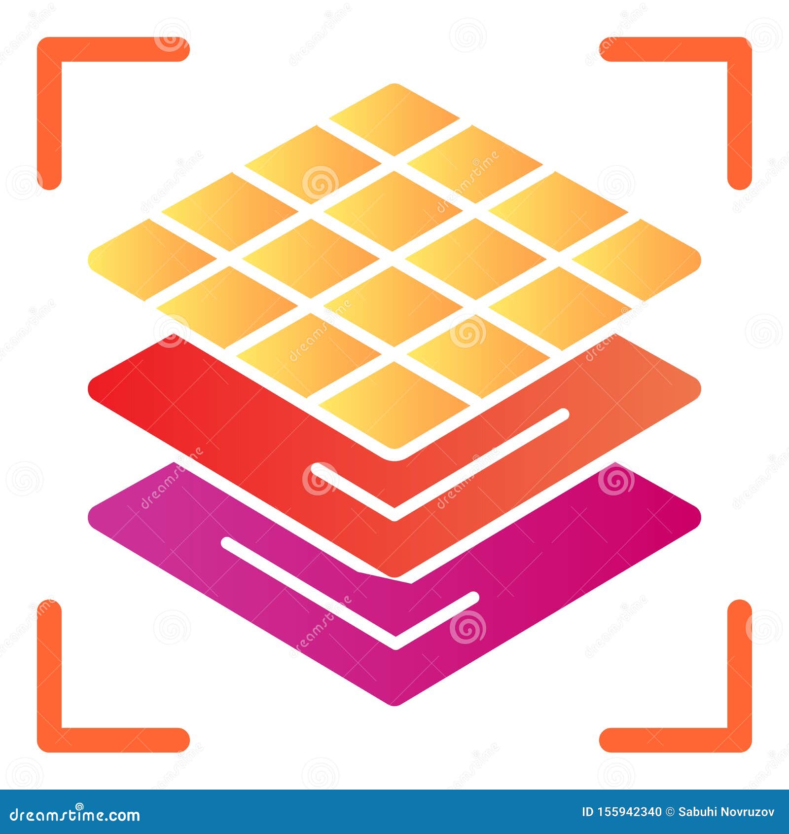 3D Square Layers Flat Icon. 3d 3d Layering Design Color Icons In Trendy ...