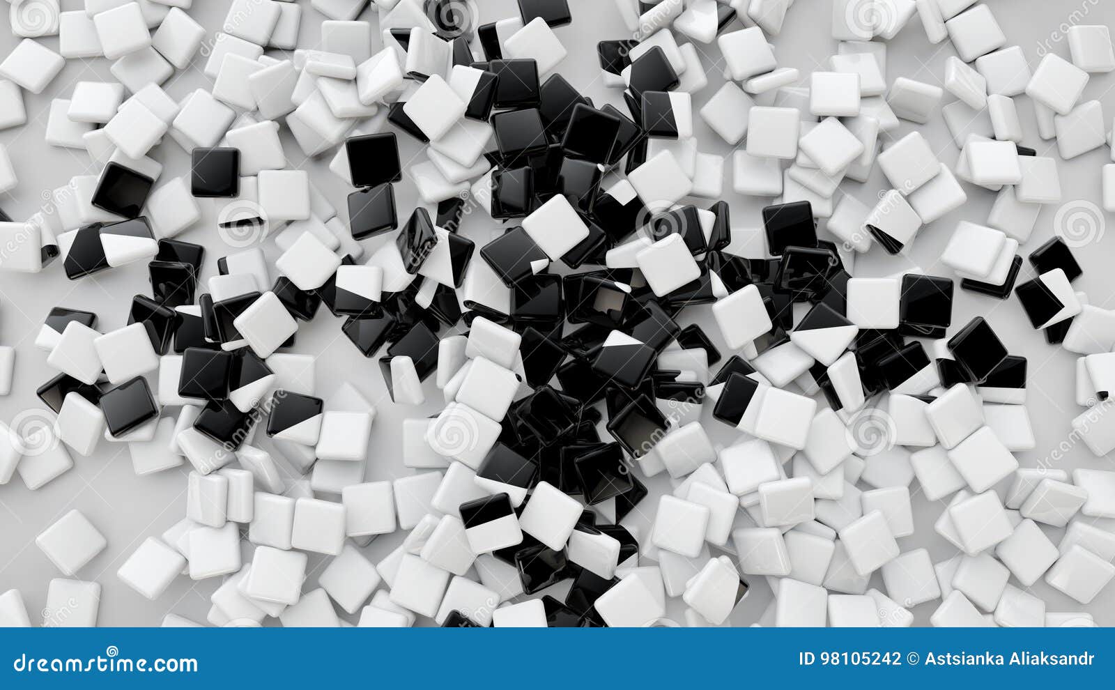 3D Square Tiles Scattered on the Floor, 3D Rendering Background Stock ...