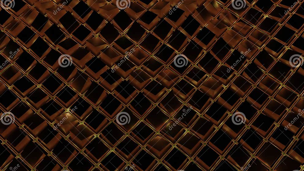 3D Squares Oscillate with Wave Effect. Design. Colored Squares Move in ...