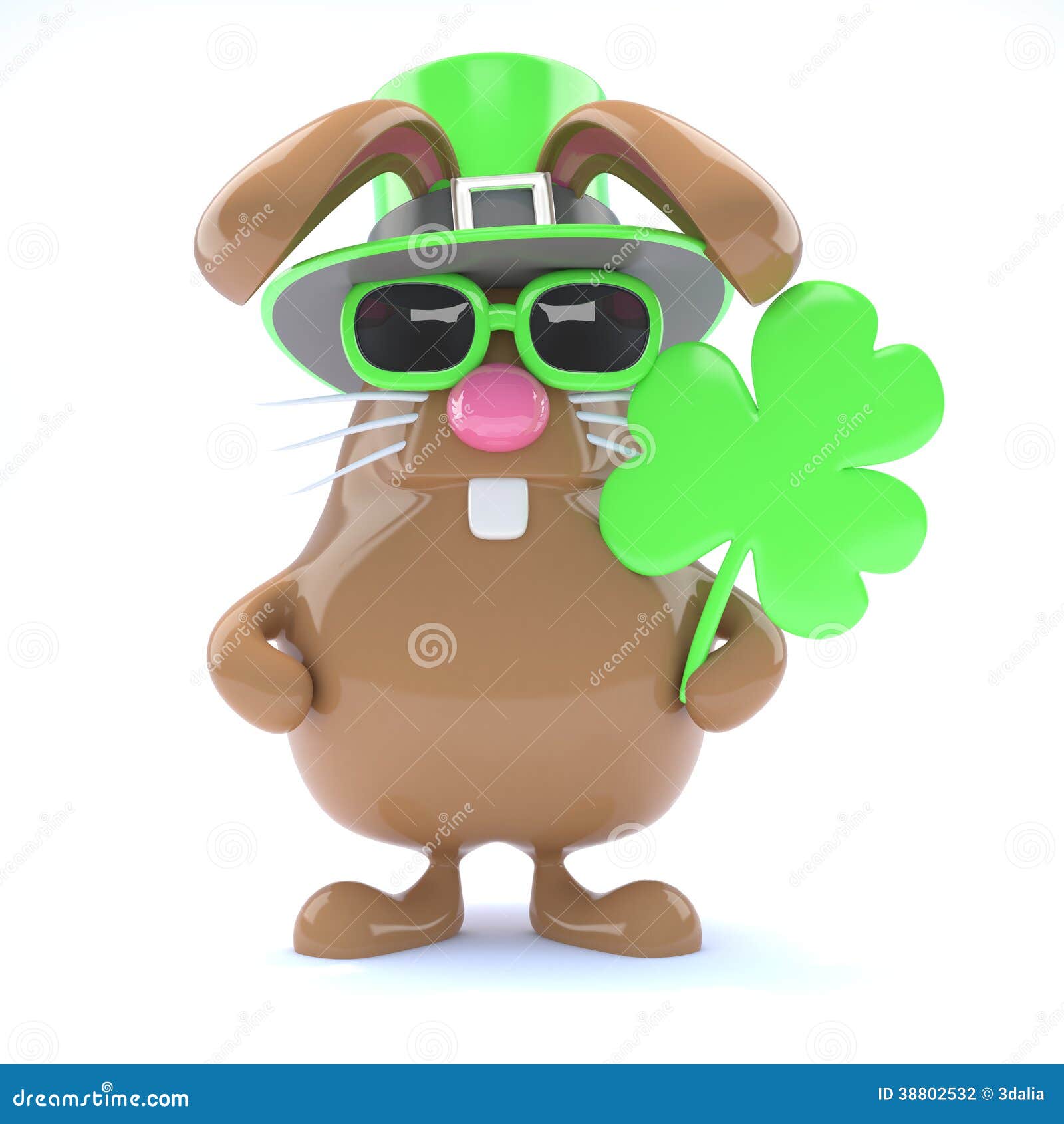 3d St Patricks bunny stock vector. Illustration of patricks - 38802532
