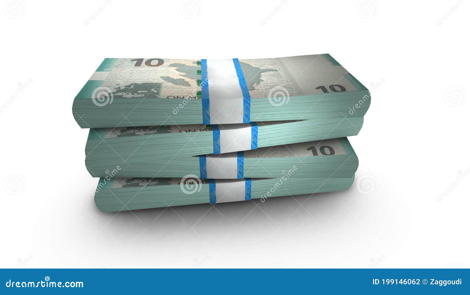 3D Stack Banknote of 10 Azerbaijan Manat Money Stock Illustration ...