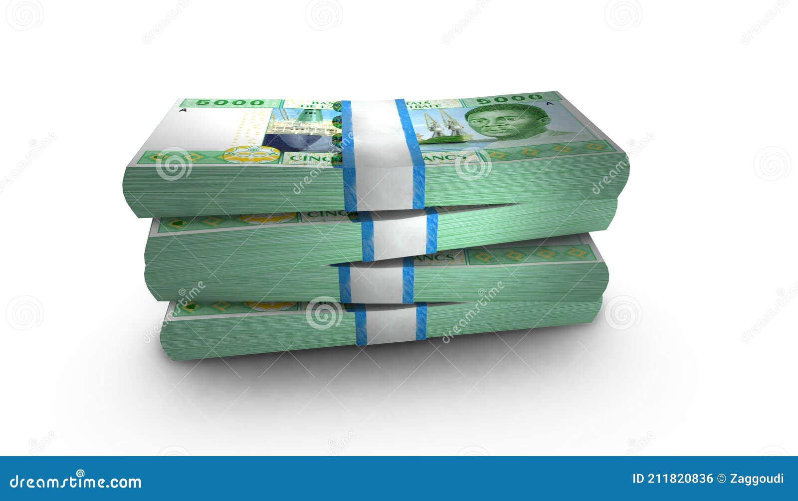 3D Stack Banknote of Gambia 200 Dalasi Money Stock Illustration ...