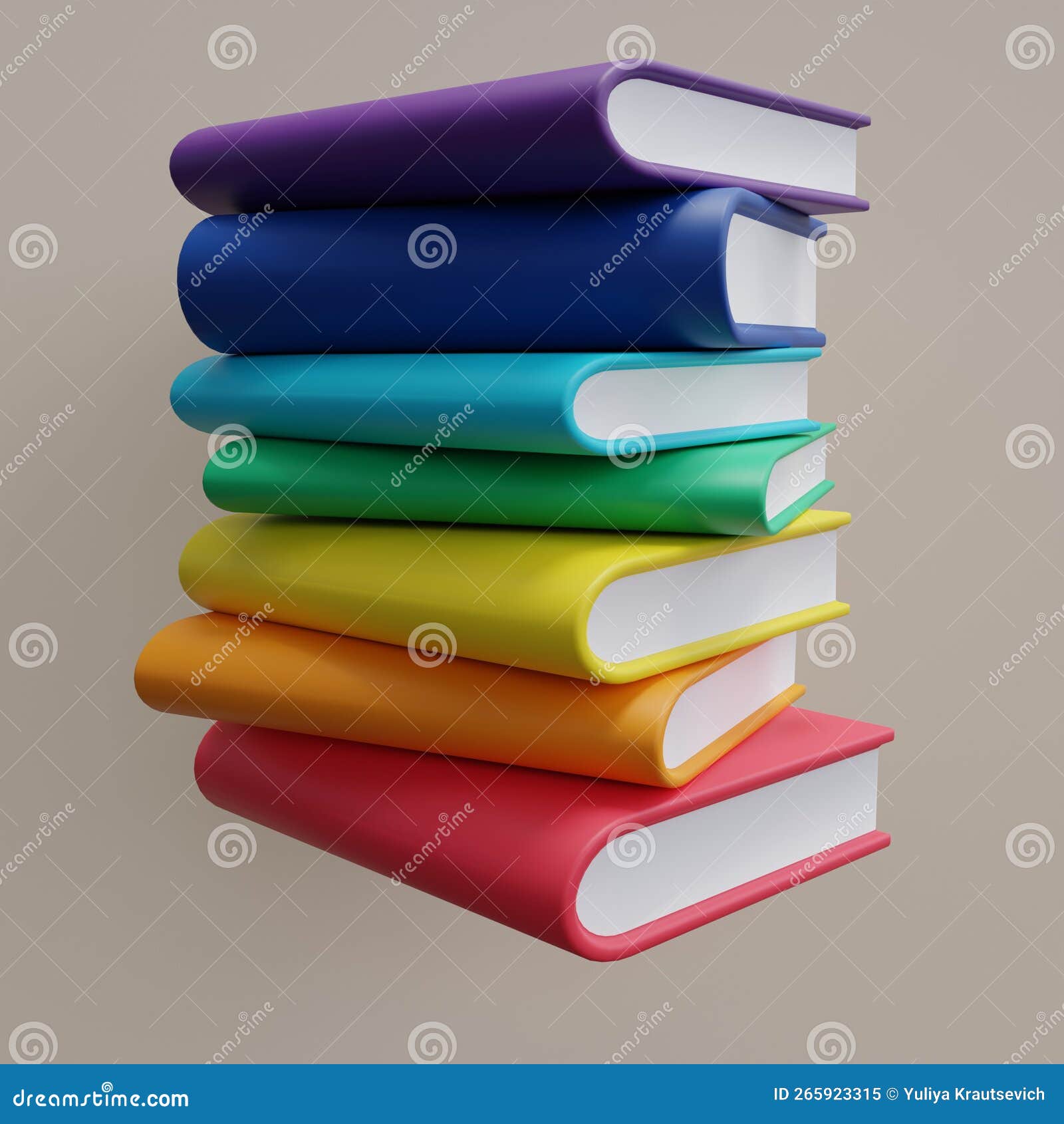 3d stack of books. stock illustration. Illustration of literature ...