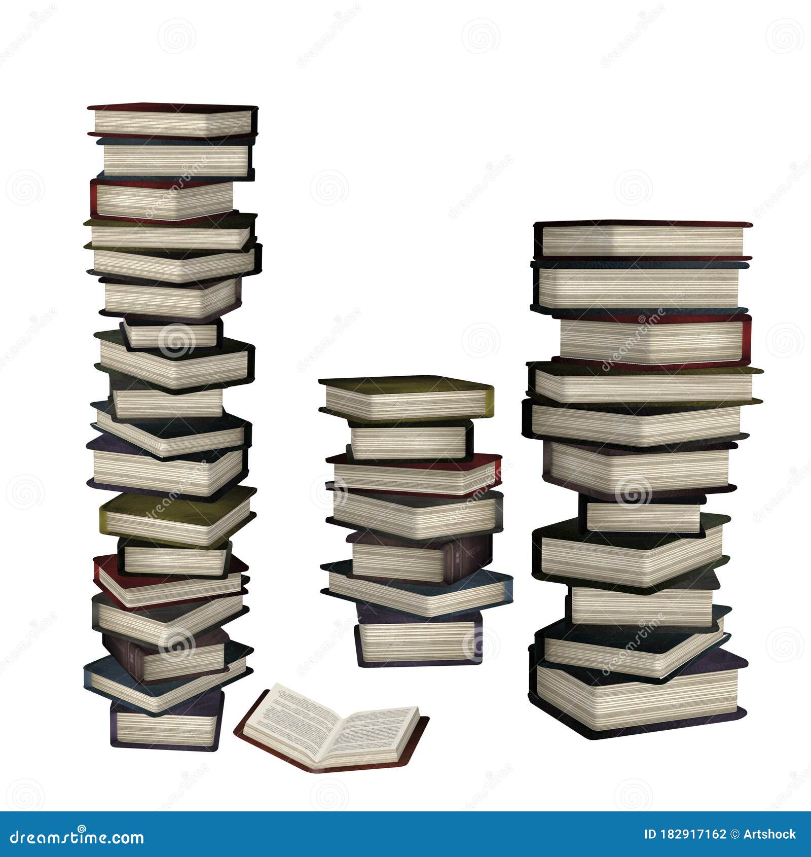 3d Stack of books stock illustration. Illustration of information ...