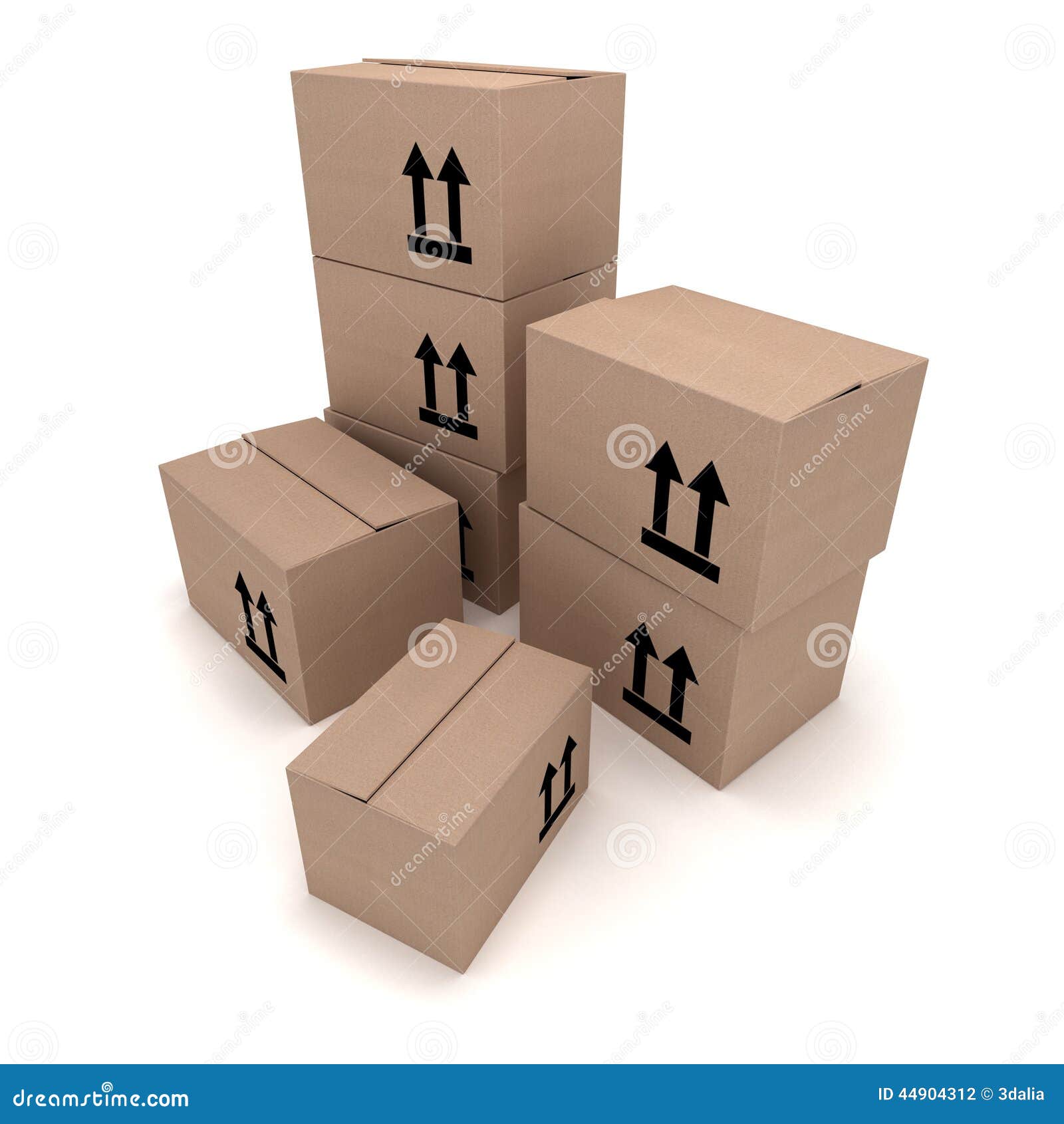 3d Stack of Cardboard Boxes Stock Illustration - Illustration of ...