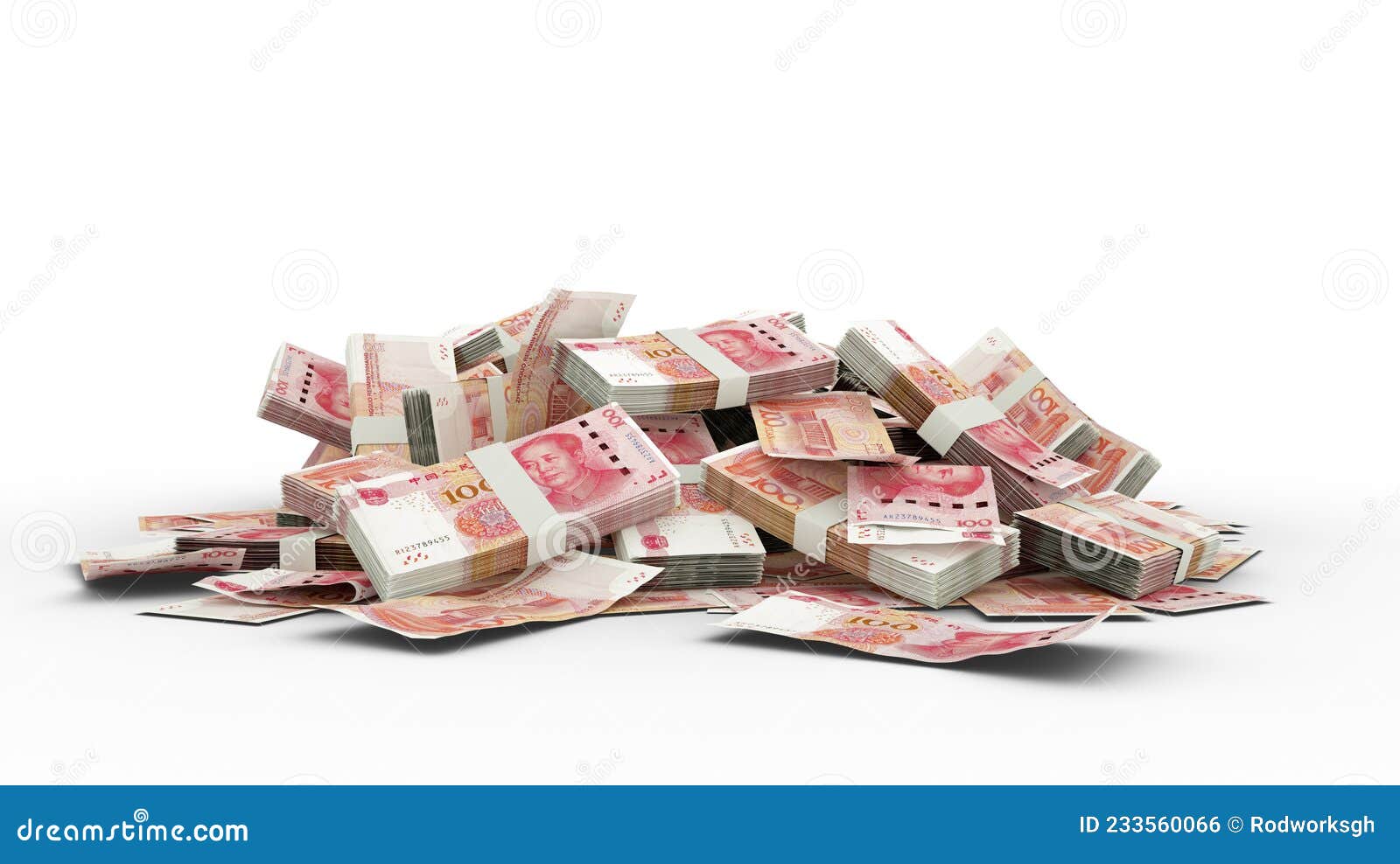 Stack of 100 Chinese Yuan Notes Stock Illustration - Illustration of ...