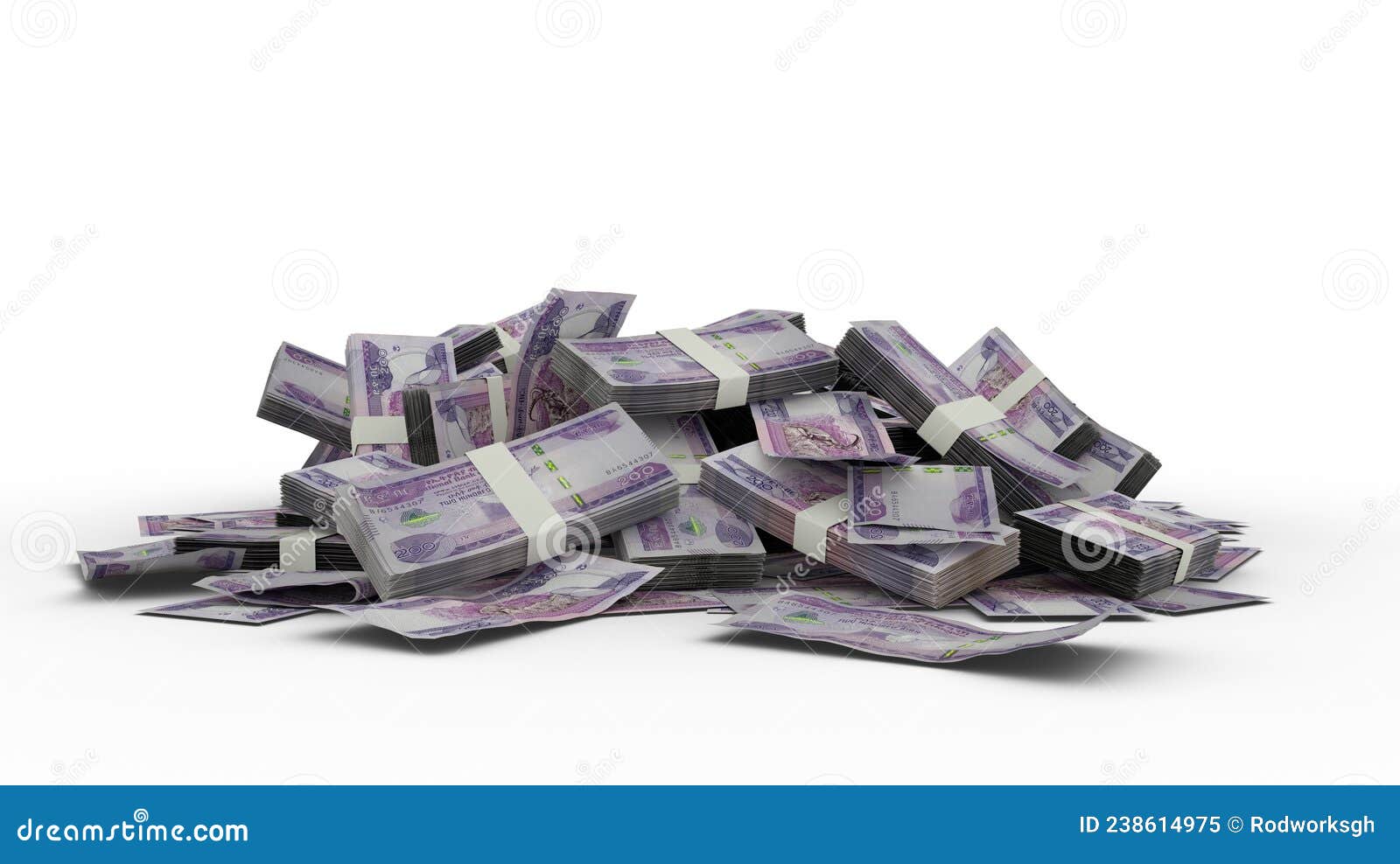 Stack of 200 Ethiopian Birr Notes Isolated on White Background Stock ...