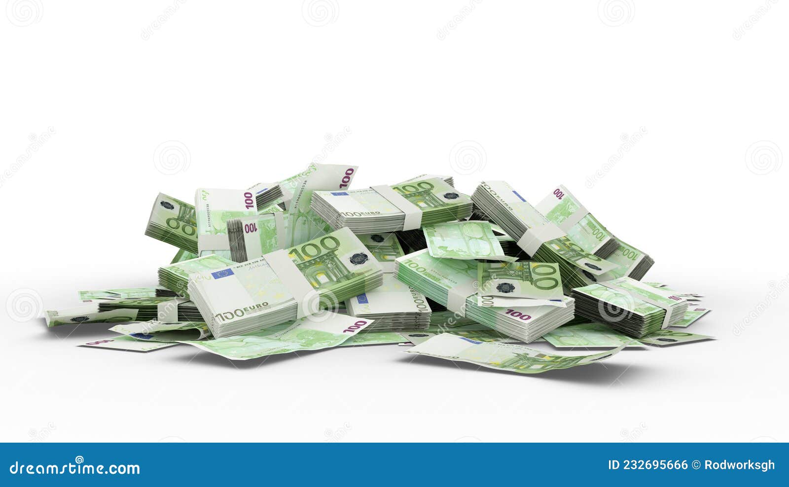 Stack of 100 Euro notes stock illustration. Illustration of economy ...