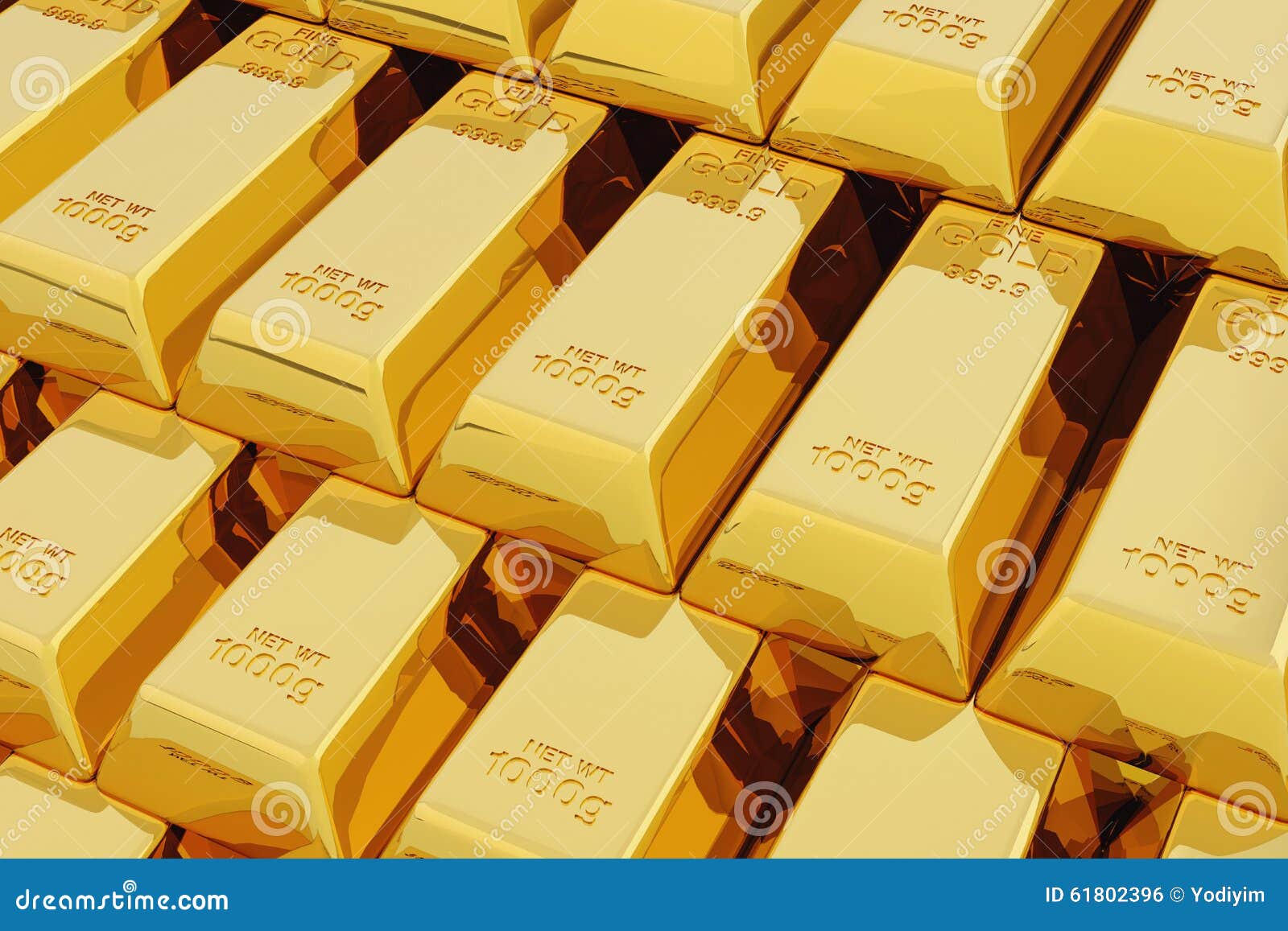3d stack of gold bars. stock illustration. Illustration of investment ...