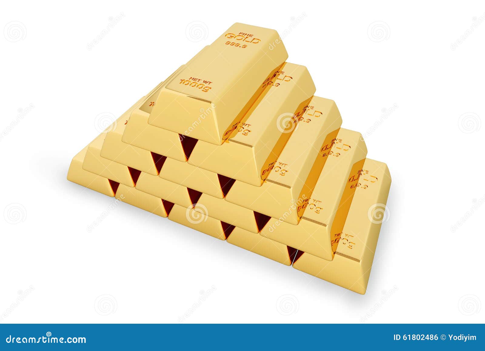 3d stack of gold bars. stock illustration. Illustration of trade - 61802486
