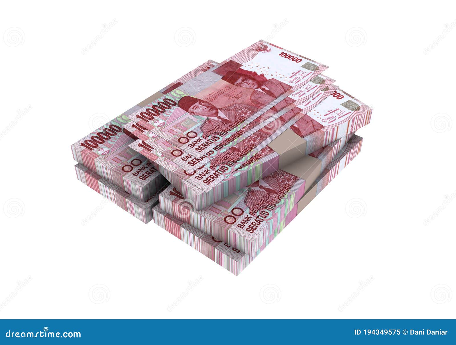 3D Stack of Indonesian Rupiah Money Stock Image - Image of asian ...