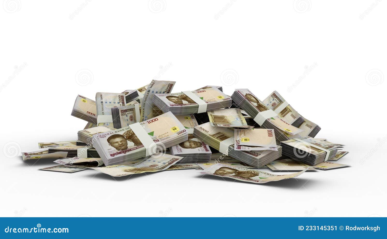 Stack of 1000 Nigerian Naira Notes Stock Illustration - Illustration of ...