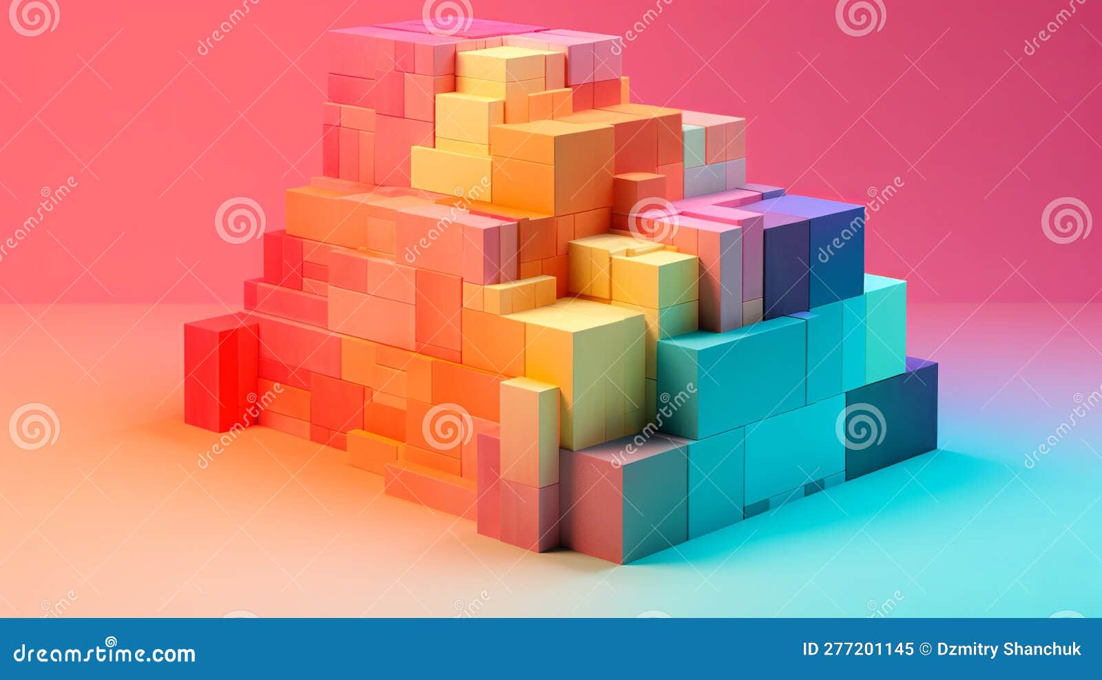 3D Cubes. Set Of Colored Spatial Figures. Vector Illustrations ...