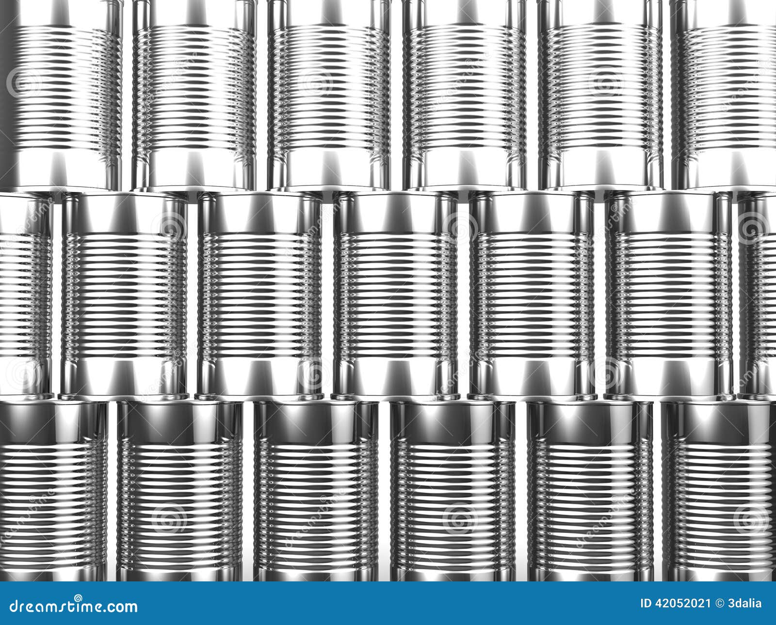 3d Stacked tin cans stock illustration. Illustration of chrome - 42052021