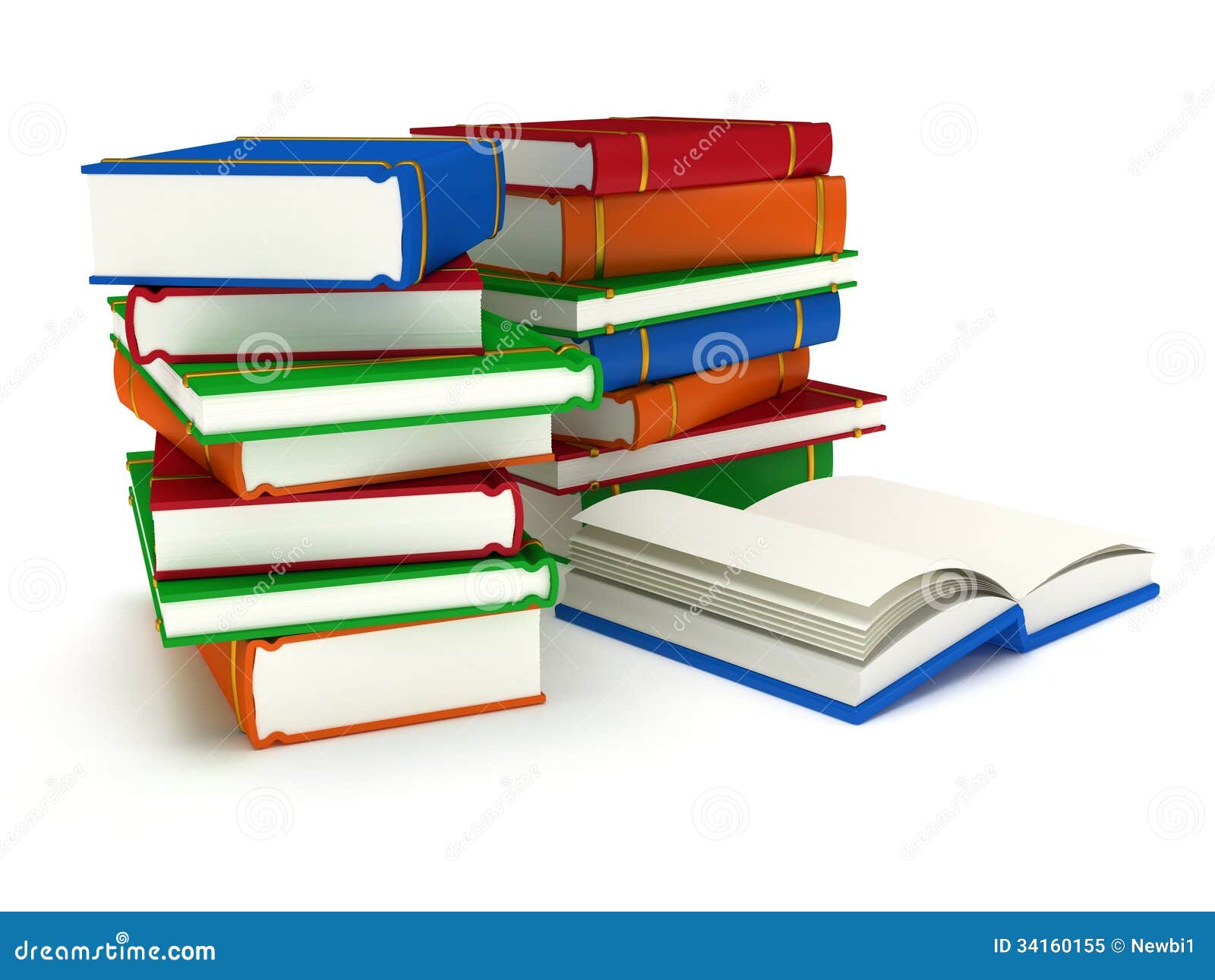 3d Stacks of Books and Open Book on White Back Stock Illustration ... 3d Stacks of Books and Open Book on White Back Stock Illustration ...