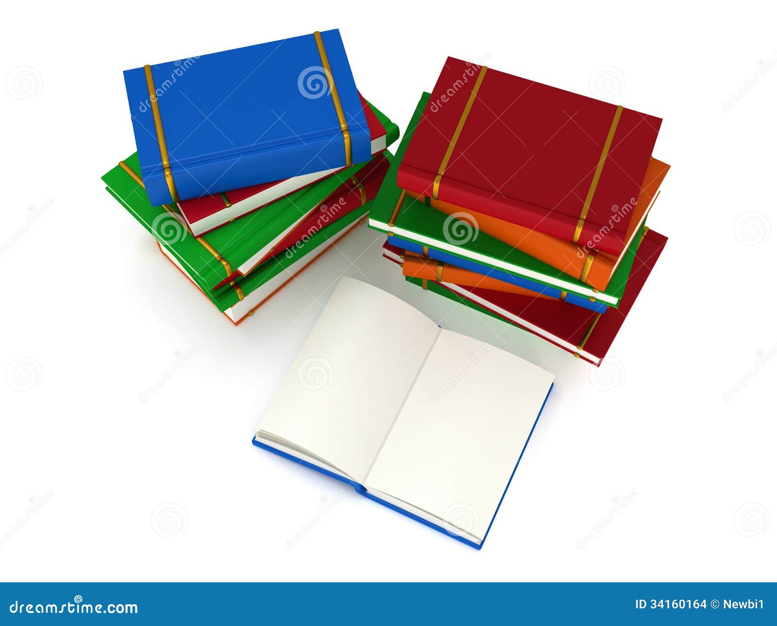 3d Stacks of Books and Open Book on White Back Stock Illustration ... 3d Stacks of Books and Open Book on White Back Stock Illustration ...