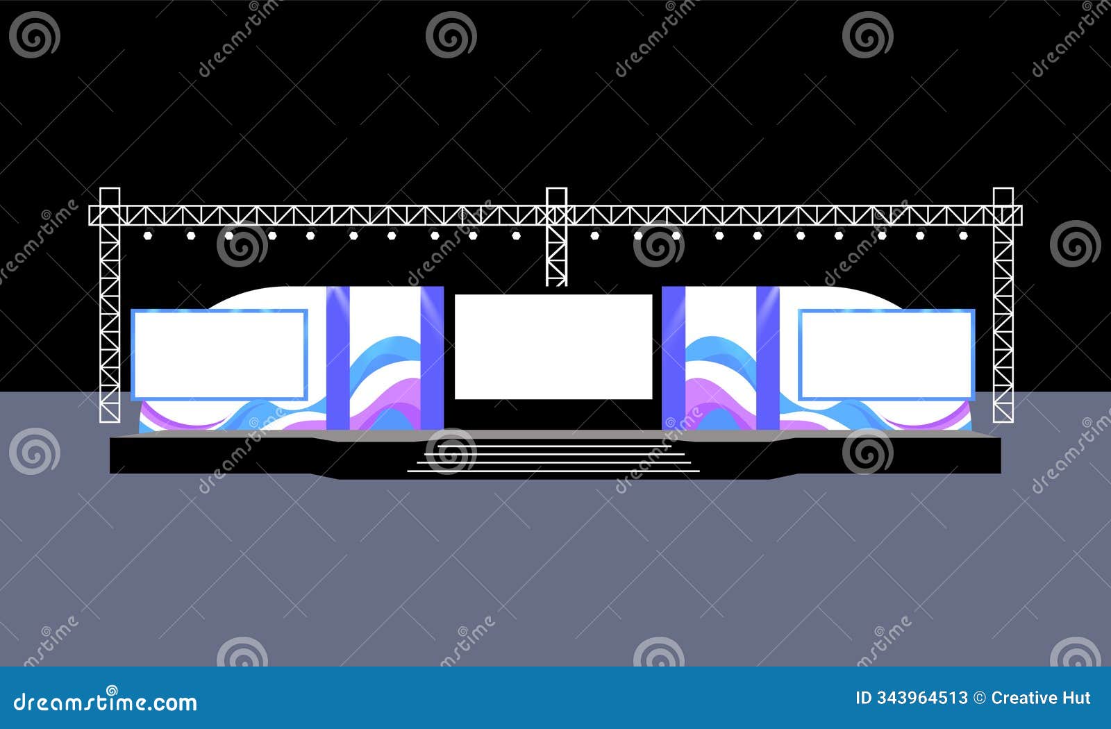 Events Stage Design 2d Illustration Stock Vector - Illustration of ...