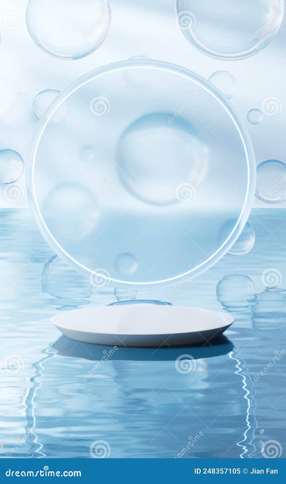 3D Stage on the Water Surface, 3d Rendering Stock Illustration ...