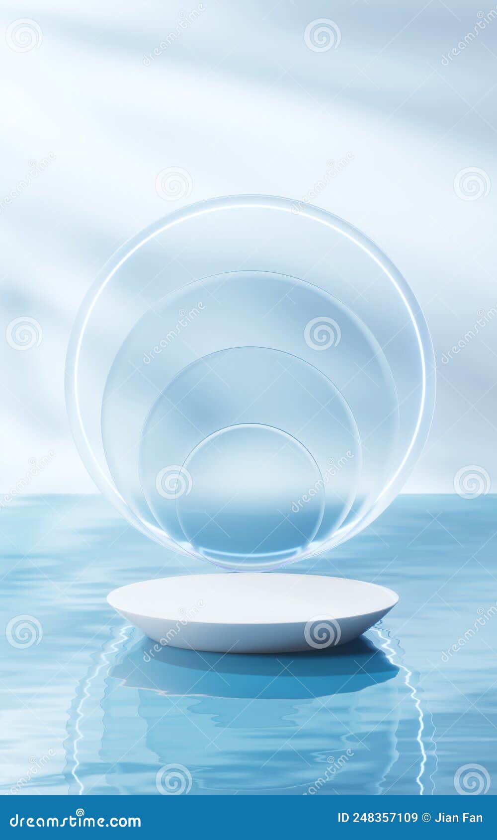 3D Stage on the Water Surface, 3d Rendering Stock Illustration ...