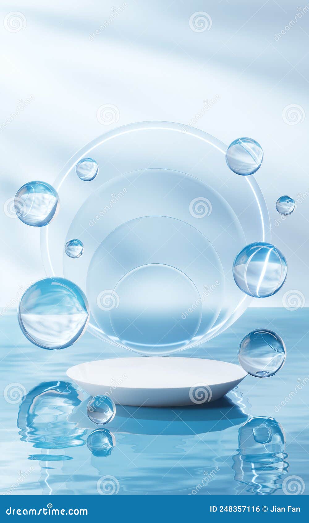 3D Stage on the Water Surface, 3d Rendering Stock Illustration ...