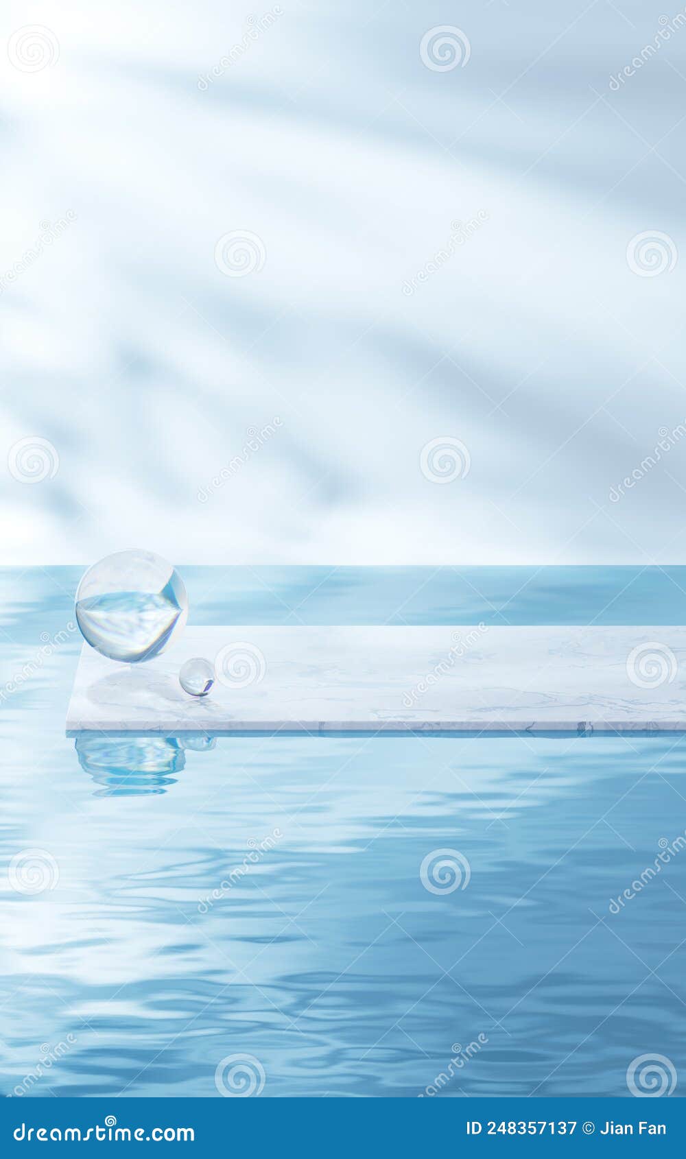 3D Stage on the Water Surface, 3d Rendering Stock Illustration ...