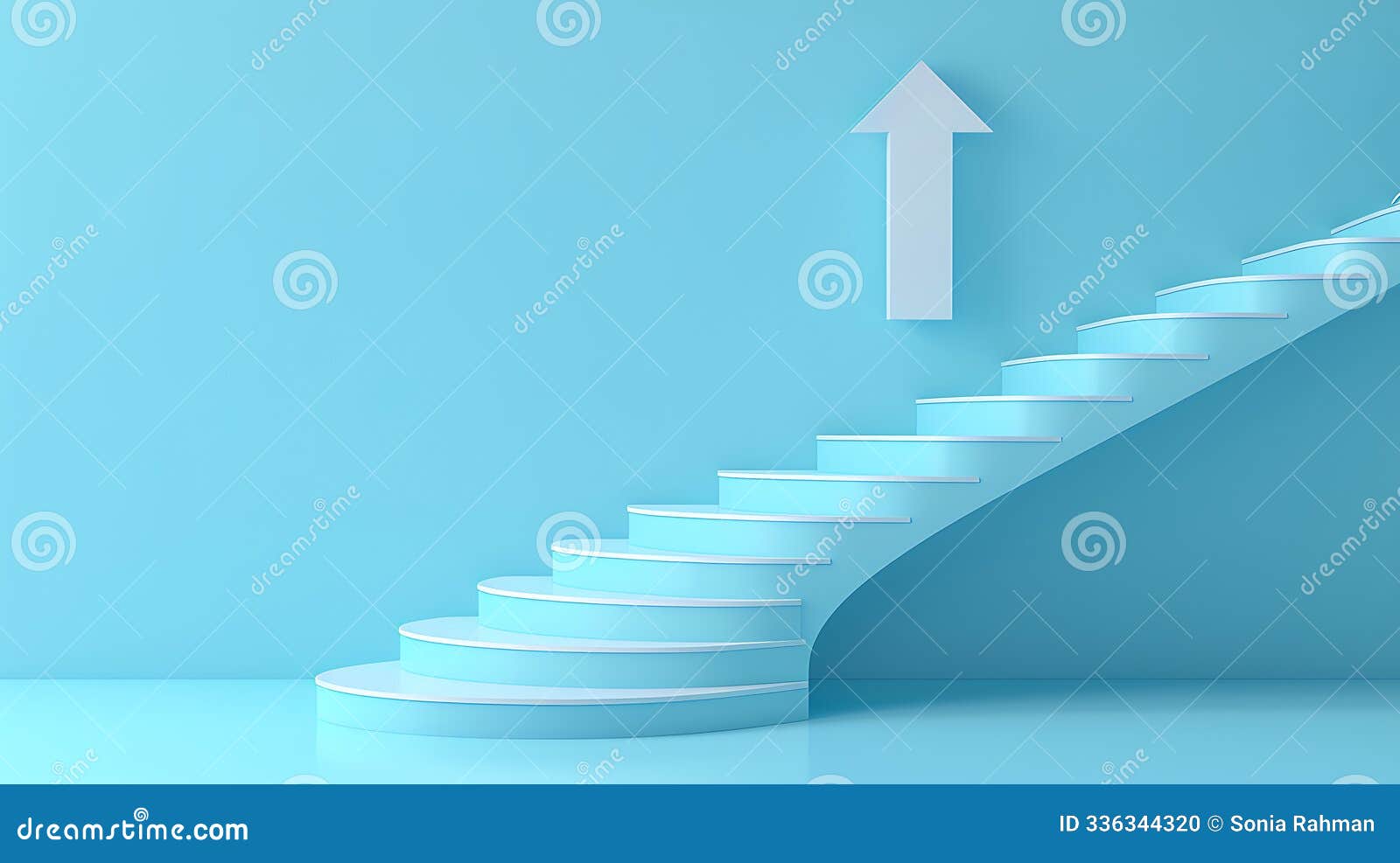 3d stairs with arrow going stock illustration. Illustration of entrance ...