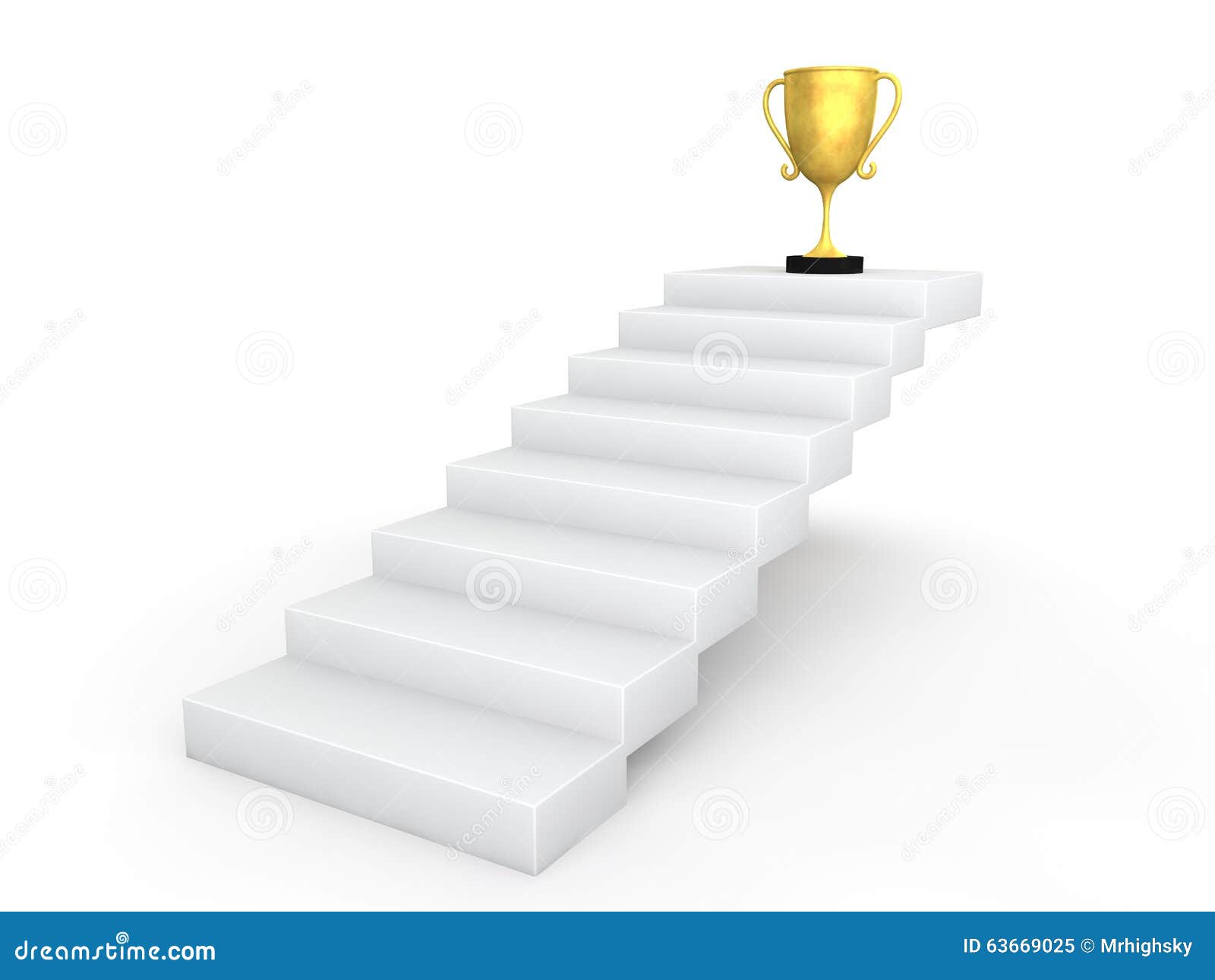 3d Stairs To the Golden Trophy Stock Illustration - Illustration of ...