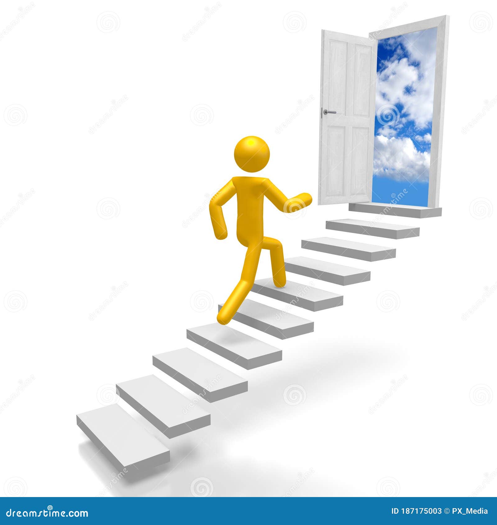 3D Stairway To Heaven Concept Stock Illustration - Illustration of ...