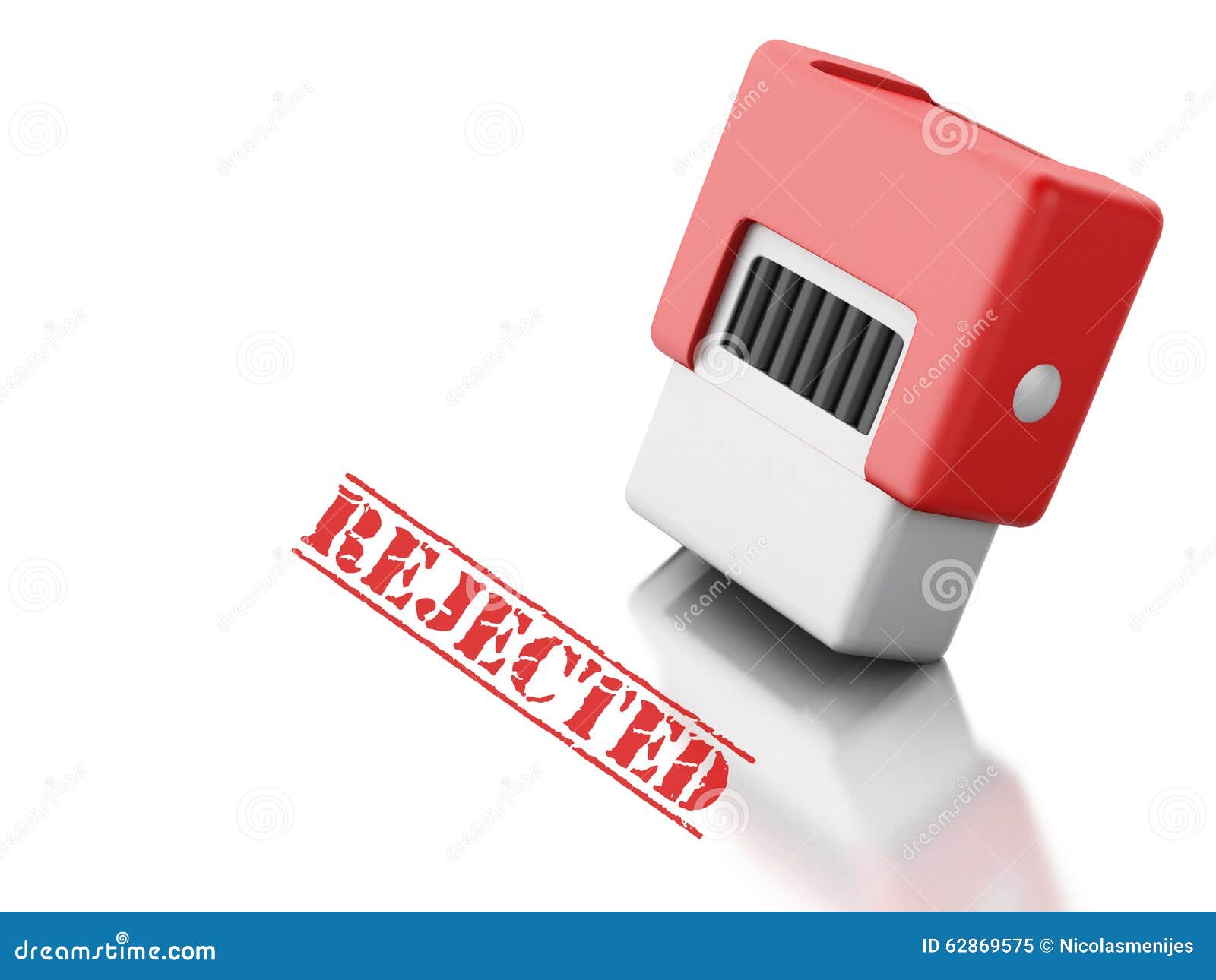 3d Stamp with the Word Rejected. Stock Illustration - Illustration of ...