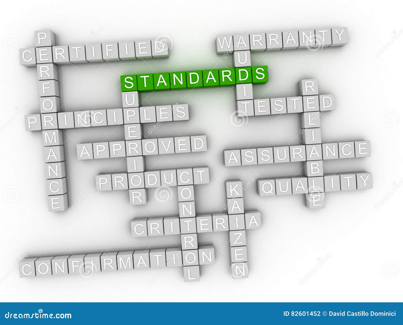 3d Standards, Word Cloud Concept on White Background Stock Illustration ...