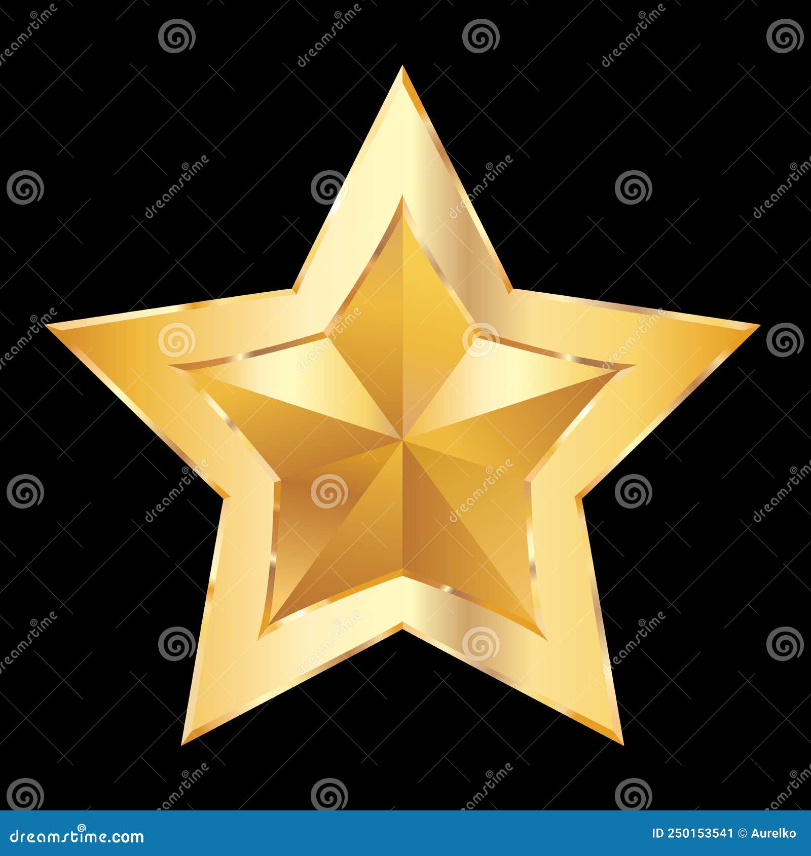 3d star gold distorted stock vector. Illustration of isolated - 250153541