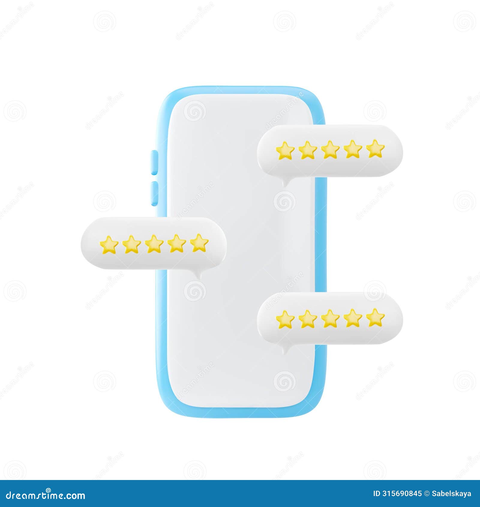 3D Star Icon Ratings on Smartphone Vector Illustration Stock Vector ...