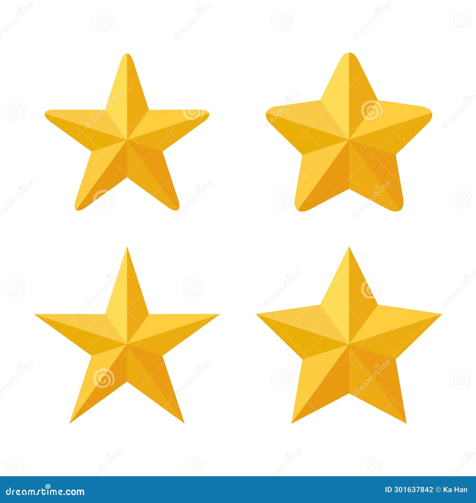 3d Star Icon Set. Stars Badge Symbol Vector Stock Vector - Illustration ...