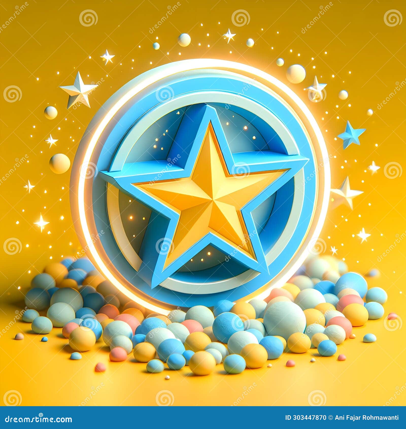 3D Star Logo Created with AI Stock Illustration - Illustration of ...