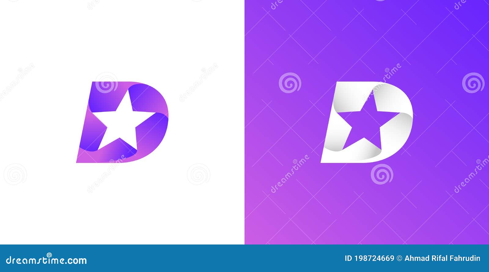 D Star Logo Design . Letter D with Star Concept Logo Design Stock ...