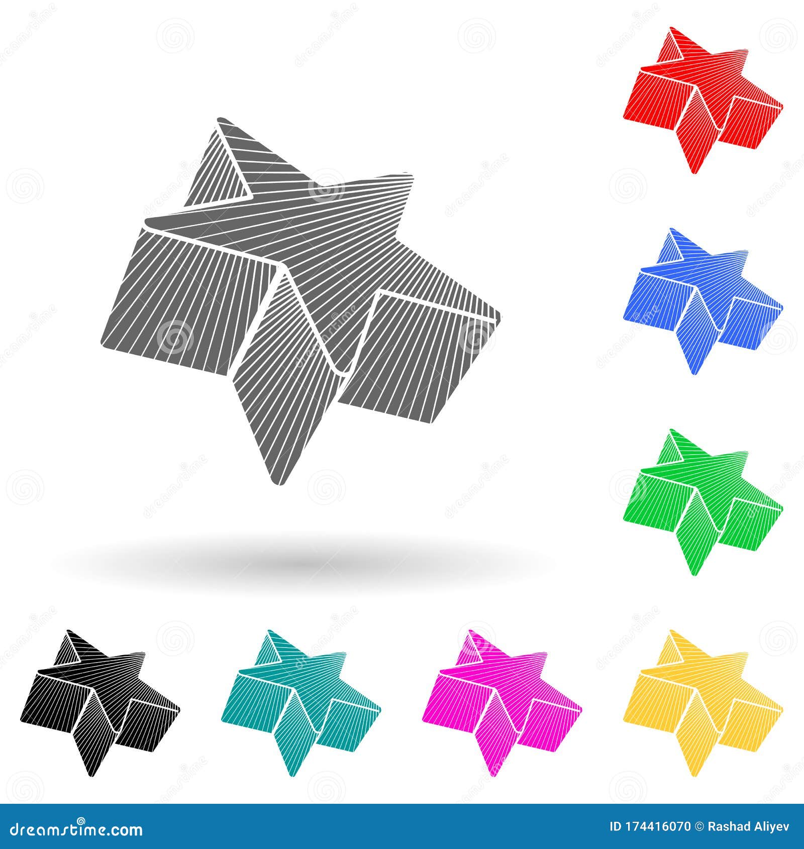 3d Star Multi Color Style Icon. Simple Glyph, Flat Vector of Star Icons ... 3d Star Multi Color Style Icon. Simple Glyph, Flat Vector of Star Icons ...