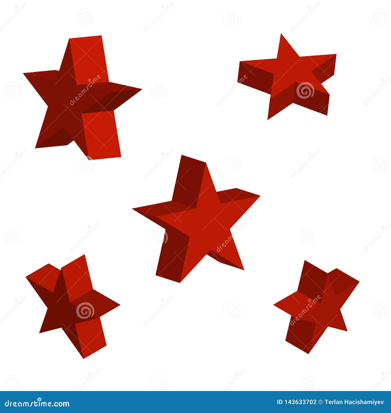 3d Star Set with Variations. Vector Illustration. Stock Vector ...
